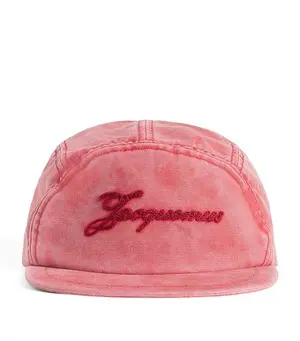 Jacquemus Embroidered Cotton Gardian Cap - Red