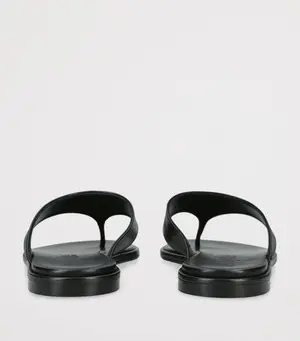 AeydĒ Leather Flip Flops - Black