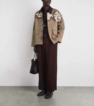 KARTIK RESEARCH Cotton-suede Embroidered Jacket