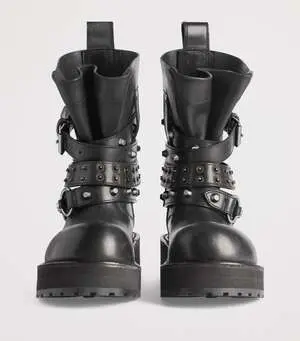 Balenciaga Calfskin Venom Biker Boots