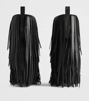Balenciaga Calfskin Avenue Fringed Heeled Boots 90