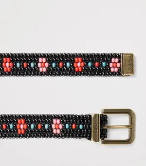 Etro Beaded Floral Belt - Black
