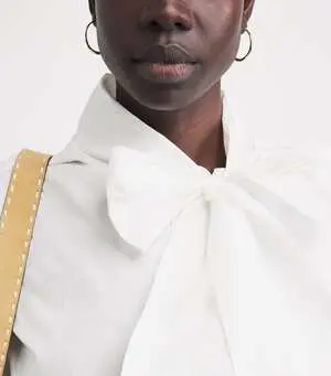 Claudie Pierlot Cotton Pussy-bow Blouse