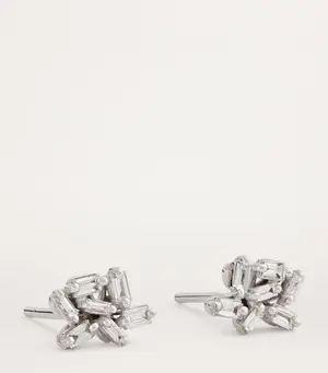 SUZANNE KALAN Gold And Diamond Classic Cluster Stud Earrings