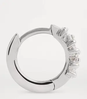 SUZANNE KALAN Gold And Diamond Bold Huggie Earrings - White