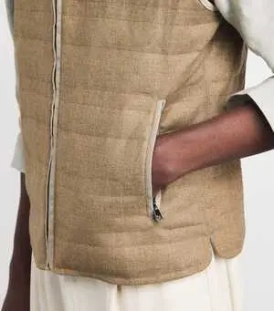 Corneliani Reversible Padded Gilet - Beige