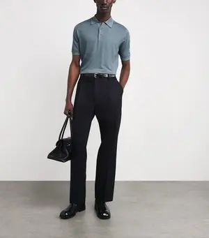 Corneliani Virgin Wool Polo Shirt - Green