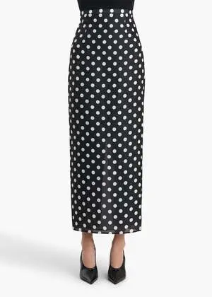 Khaite Winton Polka Dot Skirt