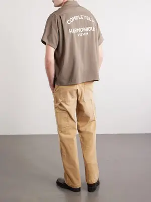 Visvim Judo Convertible-collar Logo-embroidered Woven Shirt - Brown