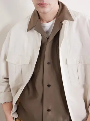 Visvim Judo Convertible-collar Logo-embroidered Woven Shirt - Brown