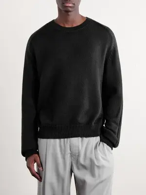 Our Legacy Knitted Cotton Crewneck Sweater - Black
