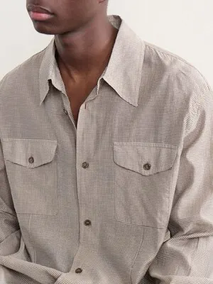 Our Legacy Plough Checked Cotton And Silk-blend Shirt