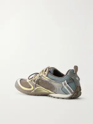 Balenciaga Radar Gradient Lines Mesh And Rubber Sneakers - Brown