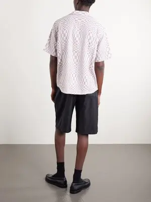 CORRIDOR High Focus Camp-collar Checked Cotton Shirt - Red