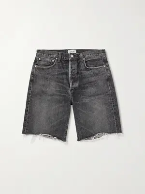 AGOLDE Anson Straight-Leg Denim Shorts Black