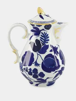 La DoubleJ Wildbird Porcelain Mama Teapot - Blue