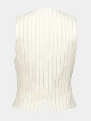 Zimmermann Pinstripe Linen Waistcoat - Cream