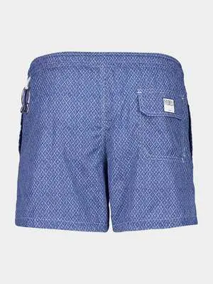 Fedeli Diamond Weave Swim Shorts - Blue