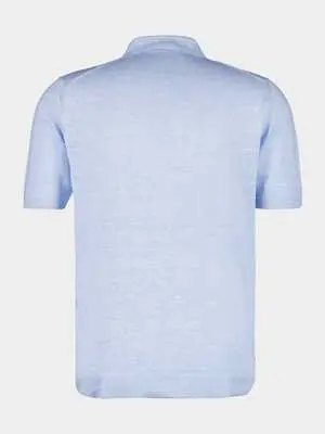 120% Lino Short-sleeve Knit Jumper - Blue