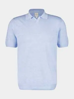 120% Lino Short-sleeve Knit Jumper - Blue