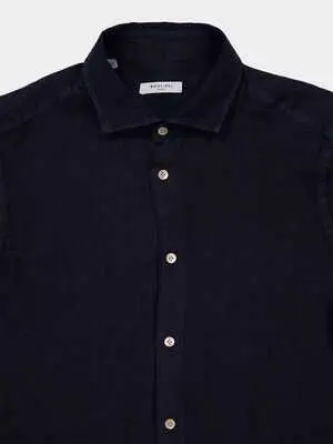 Boglioli Navy Regular-fit Linen Shirt