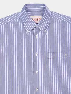 Valentino Garavani Vlogo Embroidered Cotton Shirt