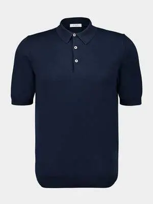 Boglioli Navy Regular-fit Cotton Polo - Blue
