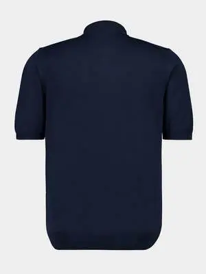 Boglioli Navy Regular-fit Cotton Polo - Blue