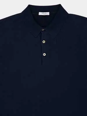 Boglioli Navy Regular-fit Cotton Polo - Blue