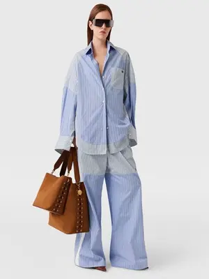 Stella McCartney Striped Wide-leg Trousers - Blue