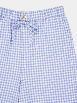 Marni Gingham Seersucker Shorts - Blue