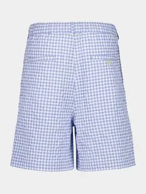 Marni Gingham Seersucker Shorts - Blue
