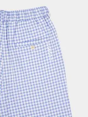 Marni Gingham Seersucker Shorts - Blue