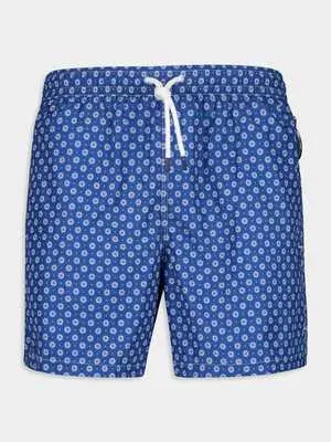 Fedeli Madeira Flower Pattern Swim Trunk - Blue