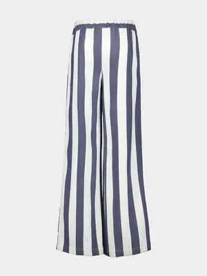 PAULA Hand-woven Striped Wide-leg Pants