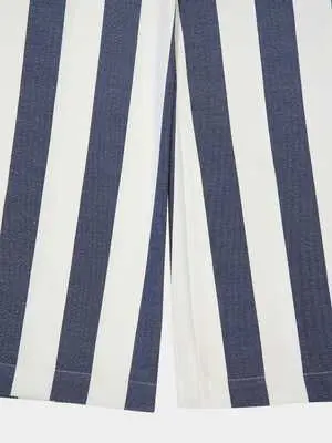 PAULA Hand-woven Striped Wide-leg Pants