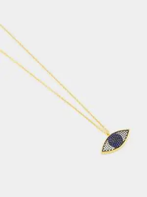 Begum Khan Navy Nazar Mini Necklace - Blue