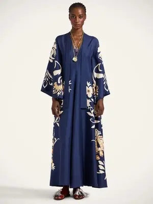 La DoubleJ Selva Placée Maxi Dress - Blue