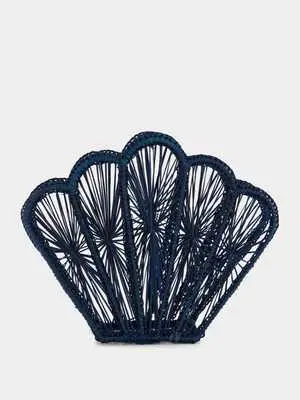 CORO CORA Navy Shell Napkin Holder - Blue