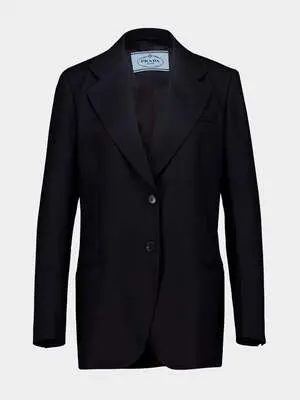 Prada Virgin Wool Single-breasted Blazer - Blue