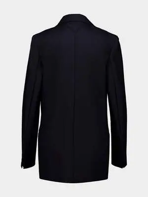 Prada Virgin Wool Single-breasted Blazer - Blue