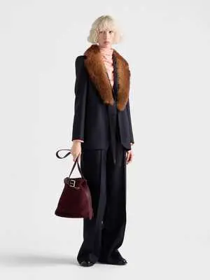 Prada Virgin Wool Single-breasted Blazer - Blue