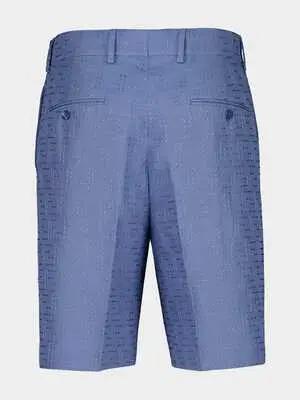 Fendi Ff Jacquard Linen Bermuda Shorts