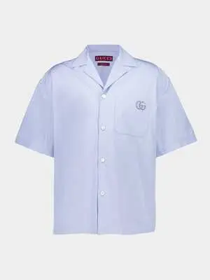 Gucci Light Cotton Poplin Shirt With Embroidery