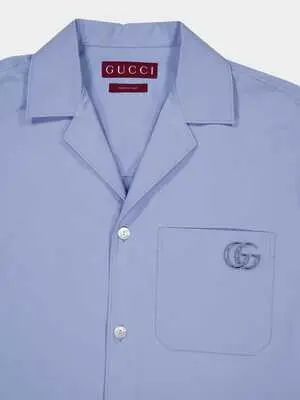 Gucci Light Cotton Poplin Shirt With Embroidery
