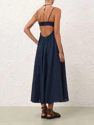 Zimmermann Ascension Twist Front Linen Dress