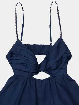 Zimmermann Ascension Twist Front Linen Dress