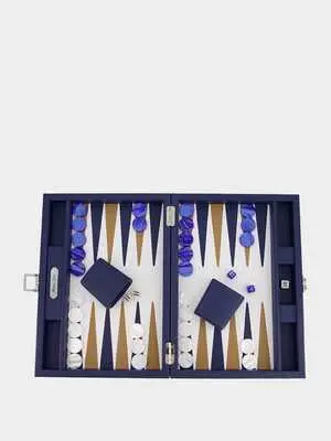 Hector Saxe Paris Bleu De France Medium Baptiste Backgammon Set - Blue