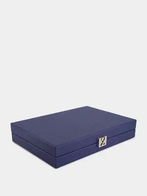 Hector Saxe Paris Bleu De France Medium Baptiste Backgammon Set - Blue