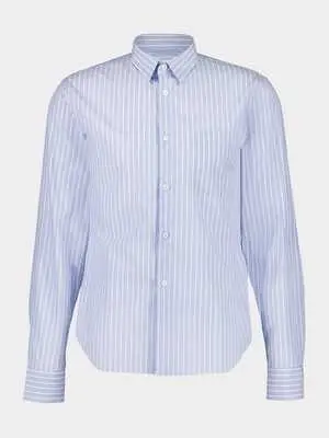 Prada Sky And White Striped Cotton Shirt